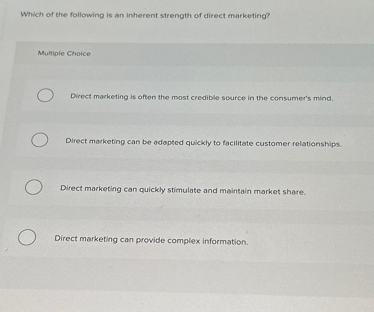 Solved Which of the following is an inherent strength of | Chegg.com