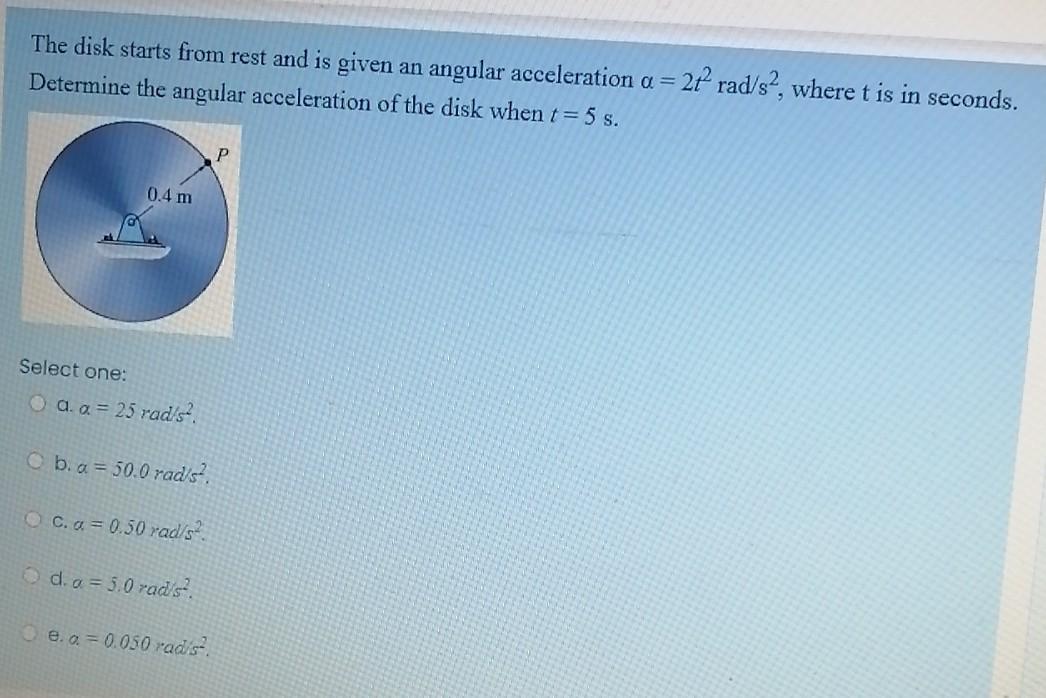 Solved The disk starts from rest and is given an angular | Chegg.com