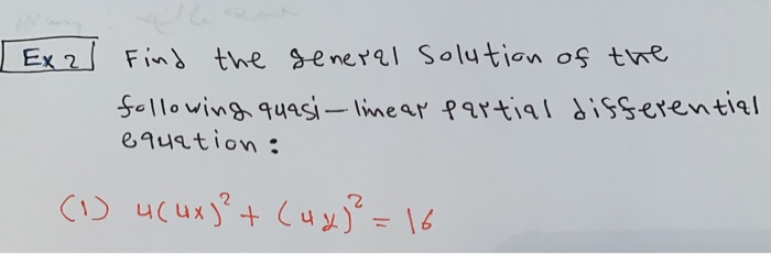 Solved Ex al find the general solution of the following | Chegg.com