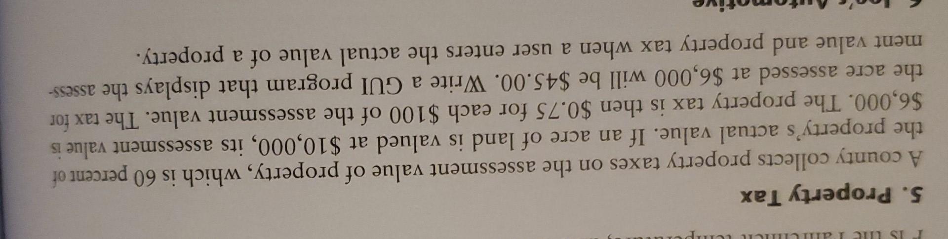 Solved is the ramene 5. Property Tax A county collects | Chegg.com