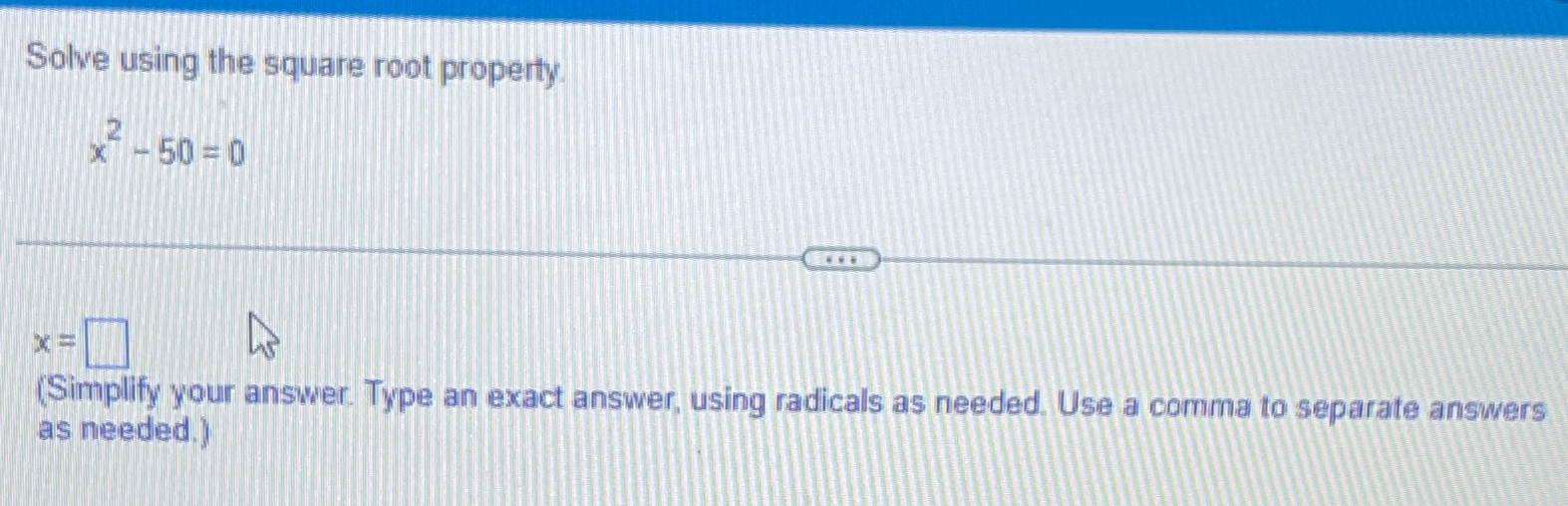 Solved Solve using the square root | Chegg.com