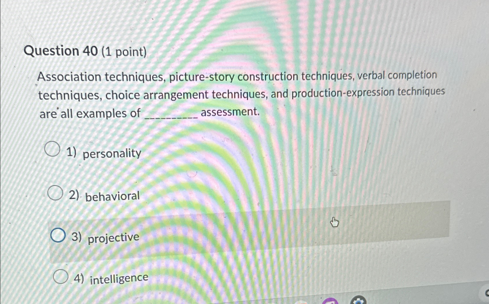 Solved Question 40 (1 ﻿point)Association techniques, | Chegg.com