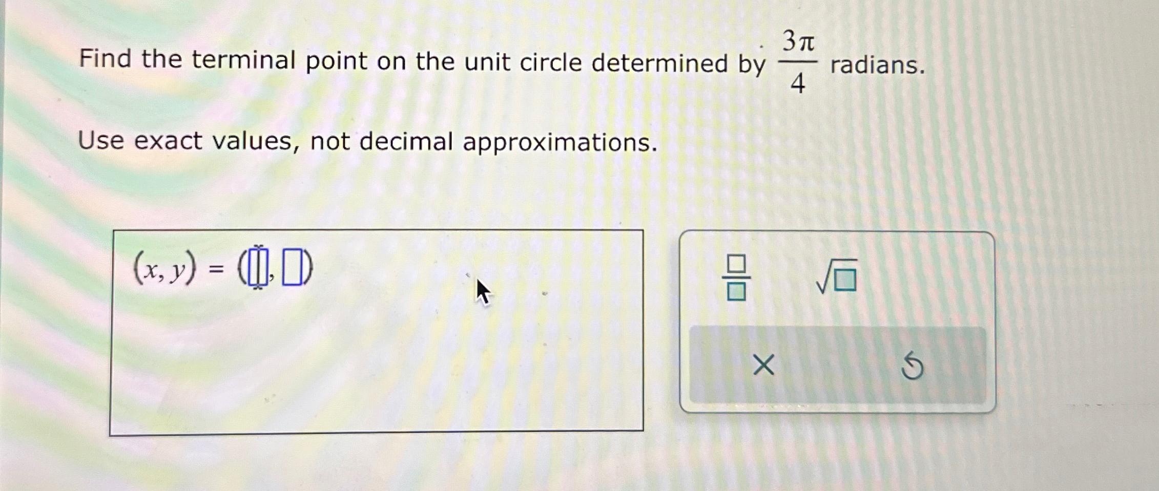 Solved Find the terminal point on the unit circle determined | Chegg.com