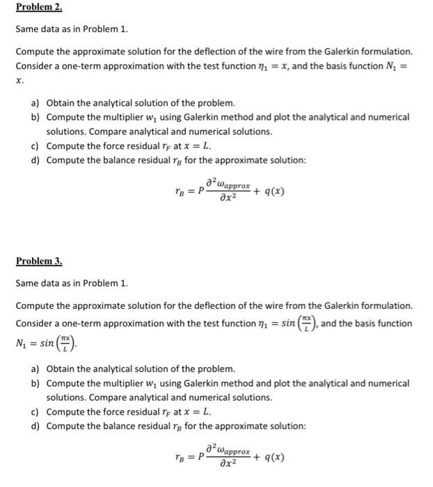 Solved Same data as in Problem 1. Compute the approximate | Chegg.com