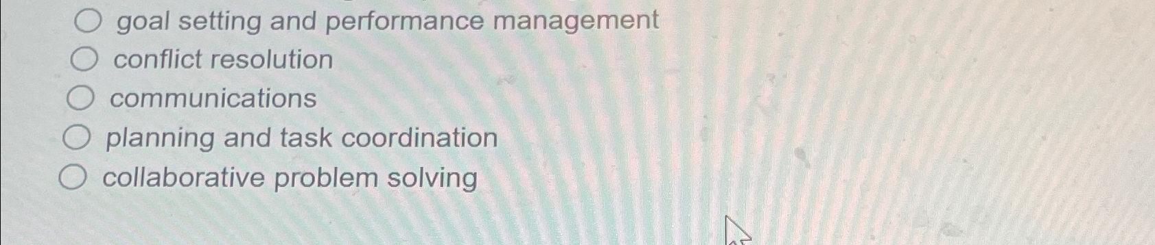 Solved goal setting and performance managementconflict | Chegg.com