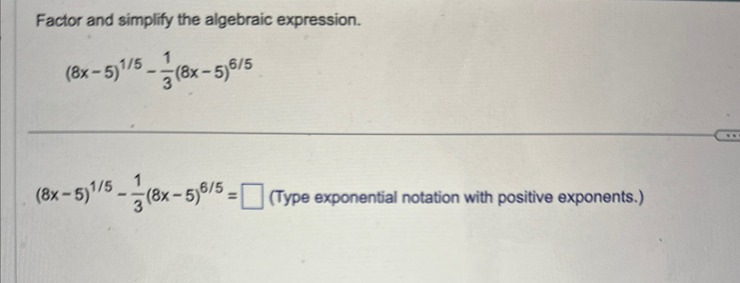 Solved Factor and simplify the algebraic | Chegg.com