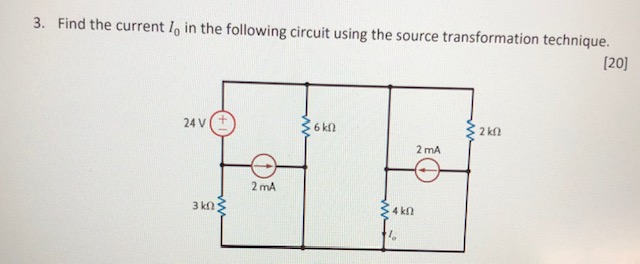 Solved Find the current I0 ﻿in the following circuit using | Chegg.com
