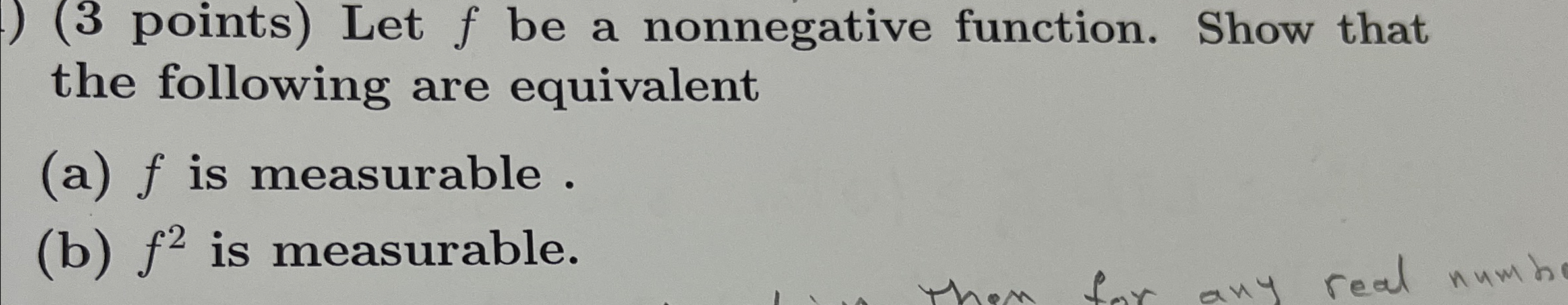 Solved Let f ﻿be a nonnegative function. Show that the | Chegg.com