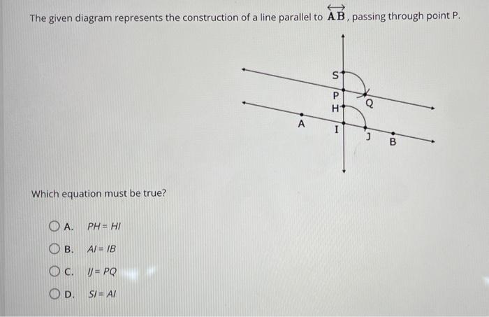 Solved The given diagram represents the construction of a | Chegg.com