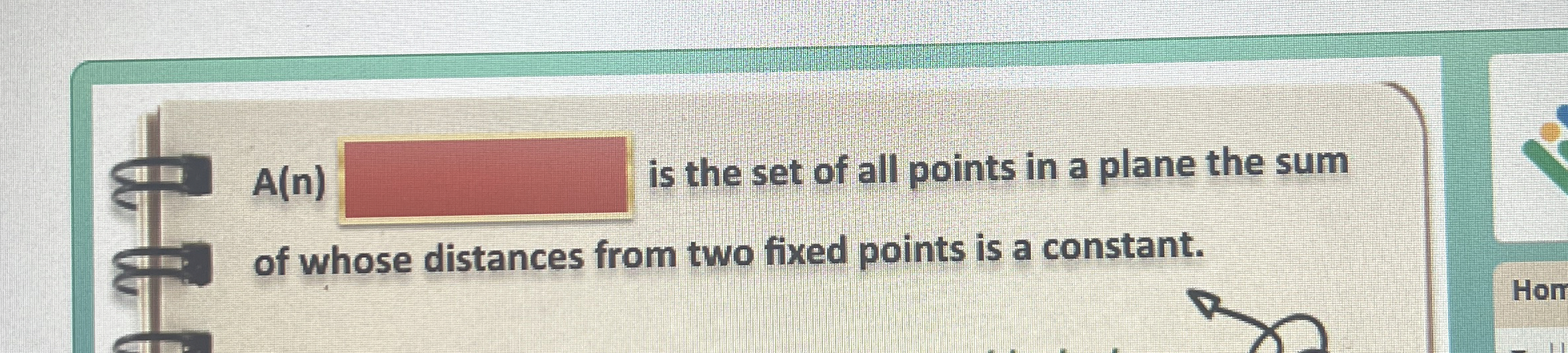 Solved A(n) ﻿is the set of all points in a plane the sum | Chegg.com