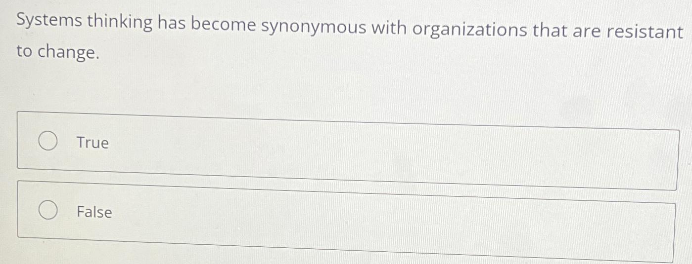 Solved Systems thinking has become synonymous with | Chegg.com