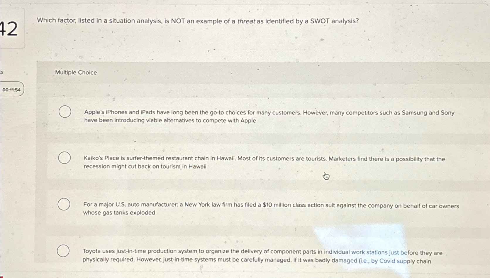 Solved Which factor, listed in a situation analysis, is NOT | Chegg.com