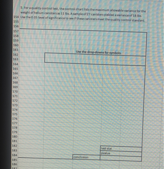 Solved 5. For a quality control test, the control chart | Chegg.com