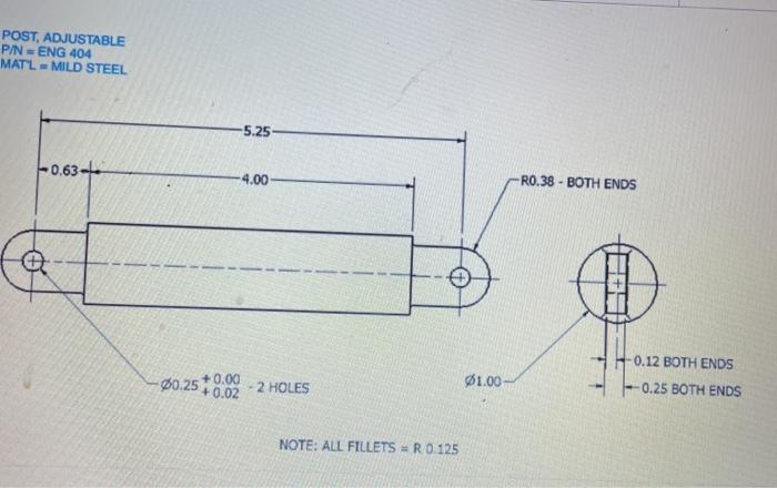 Solved The grooved pin was created using the tools under the | Chegg.com