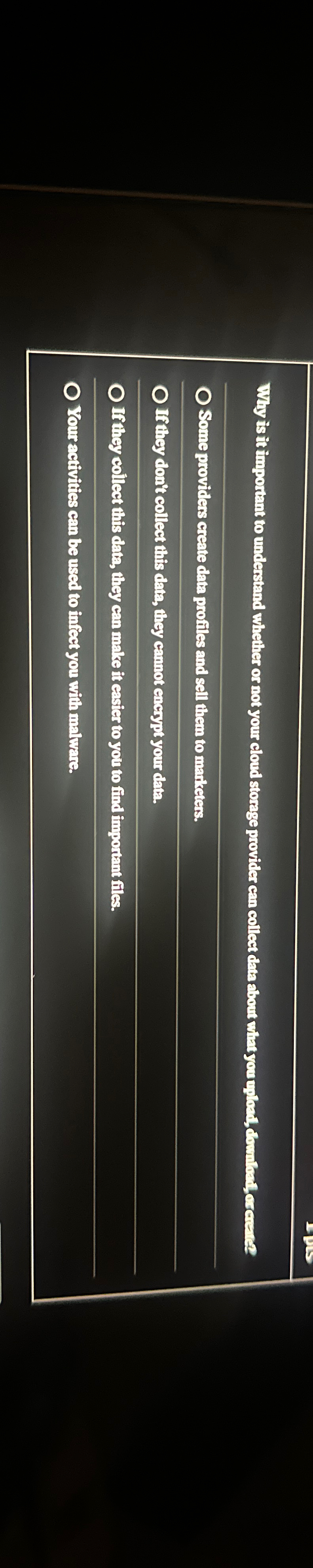 Solved Some providers create data profiles and sell them to | Chegg.com
