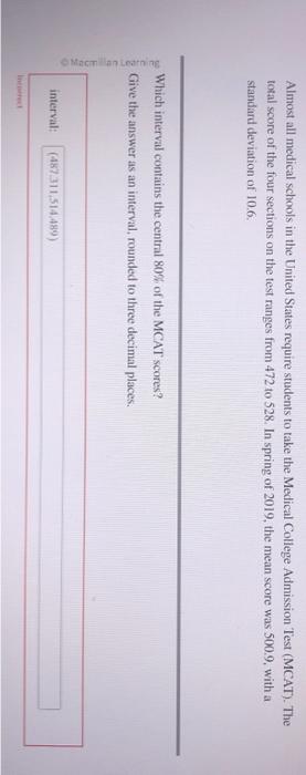 Solved Almost all medical schools in the United States | Chegg.com