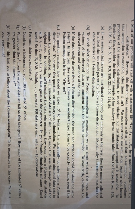 Solved We want our simulated data sets to mimic the one | Chegg.com