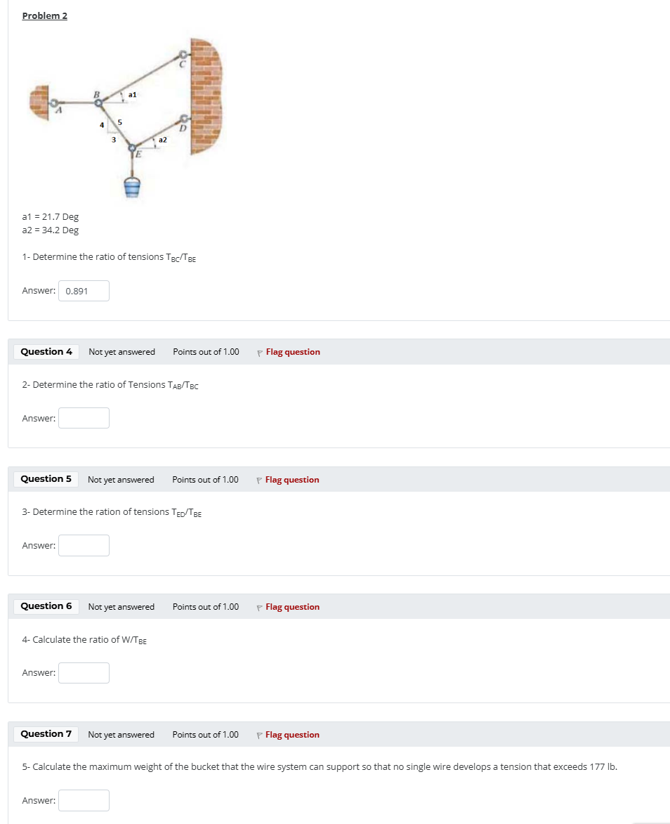 Solved Problem 2a1=21.7Dega2=34.2Deg1- ﻿Determine the ratio | Chegg.com
