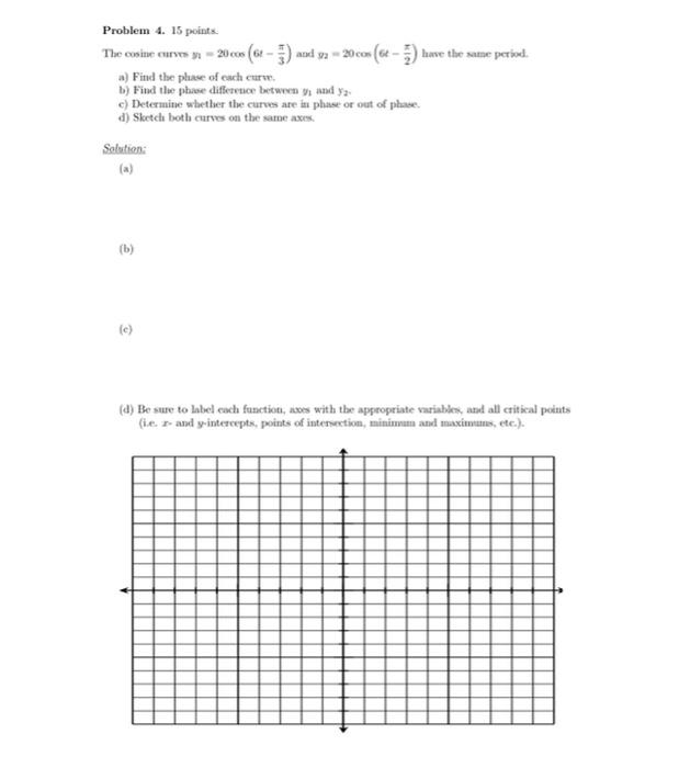 Solved Problem 4. 15 points. The cosine curves | Chegg.com