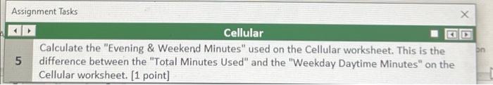 Solved Assignment Tasks 5 Cellular Calculate the "Evening & | Chegg.com