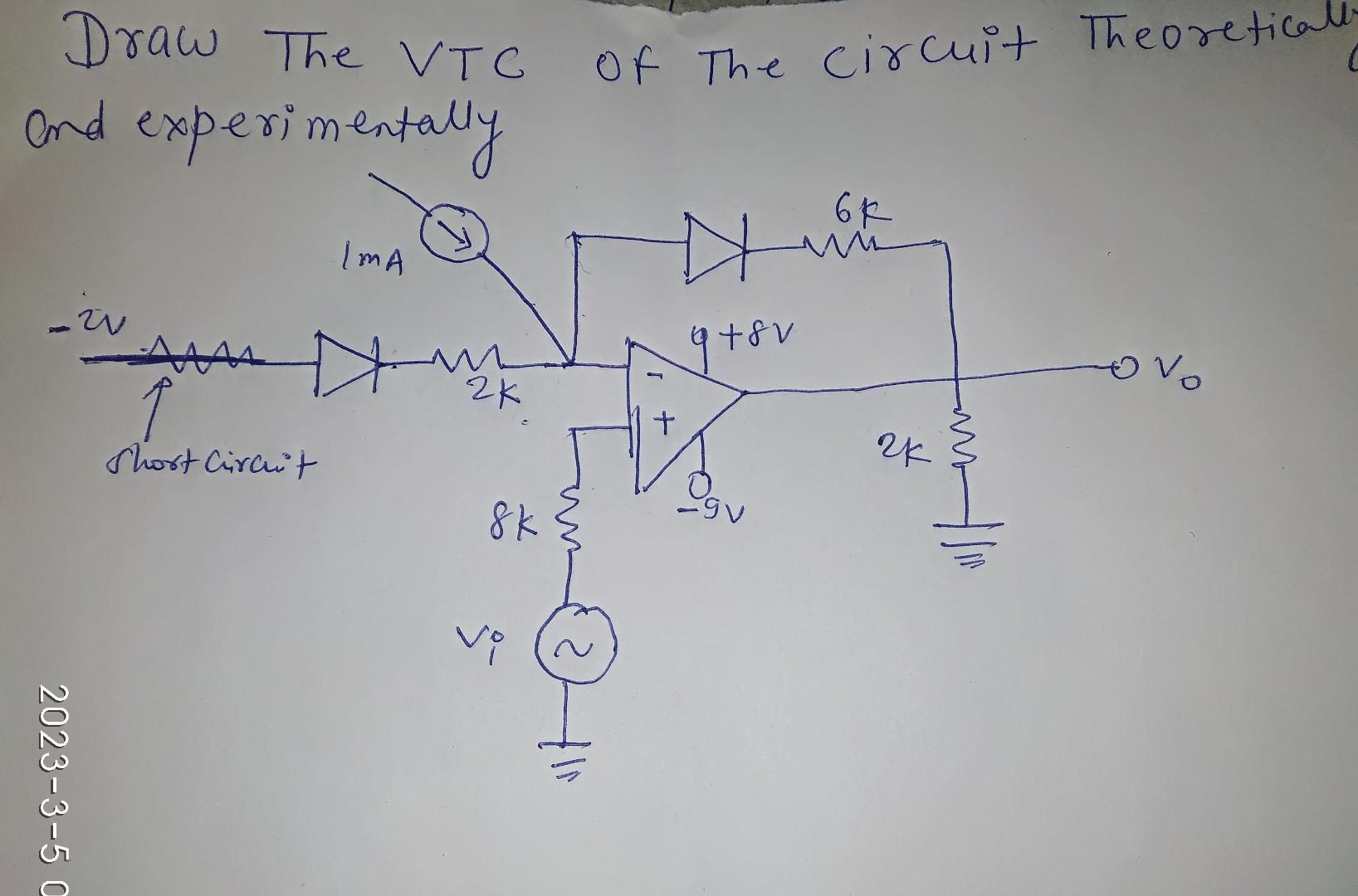 Solved Draw The VTC of the circuit Theoretical and | Chegg.com