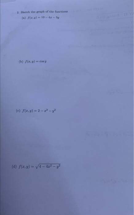Solved 2. Slatch the graph of the funetions (a) | Chegg.com