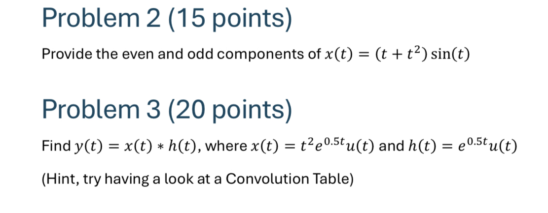 Solved Problem 2 (15 points)Provide the even and odd | Chegg.com Solved Problem 2 (15 points)Provide the even and odd | Chegg.com