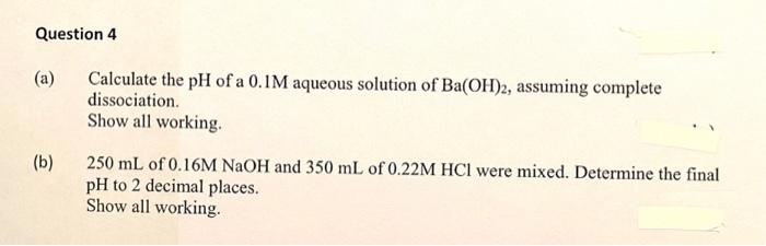 Solved (a) Calculate the pH of a 0.1M aqueous solution of | Chegg.com