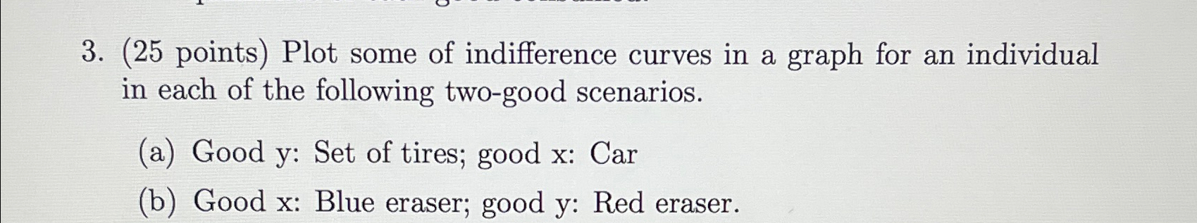 Solved (25 ﻿points) ﻿Plot some of indifference curves in a | Chegg.com