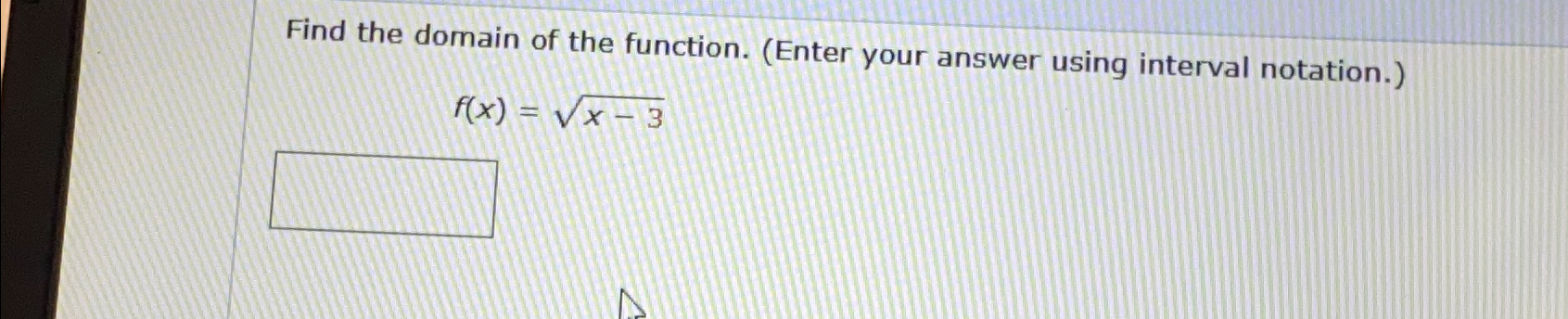 Solved Find the domain of the function. (Enter your answer | Chegg.com