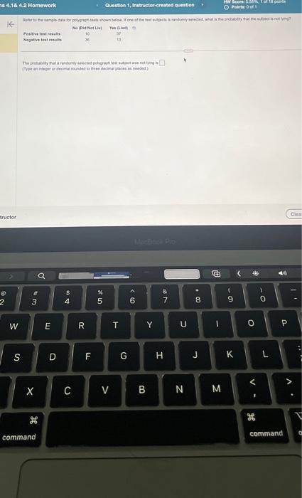 Solved ns 4.1& 4.2 Homework K tructor 2 W S Positive test | Chegg.com