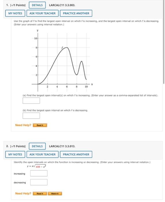 Solved Use the graph of f to find the largest open interval | Chegg.com