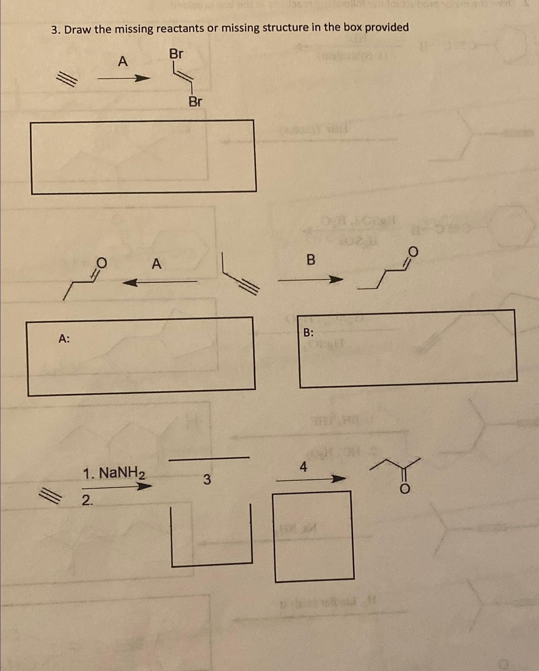 Solved Draw the missing reactants or missing structure in | Chegg.com