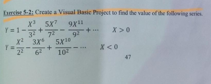 Solved Exercise 5 2 Create A Visual Basic Project To Find 1541