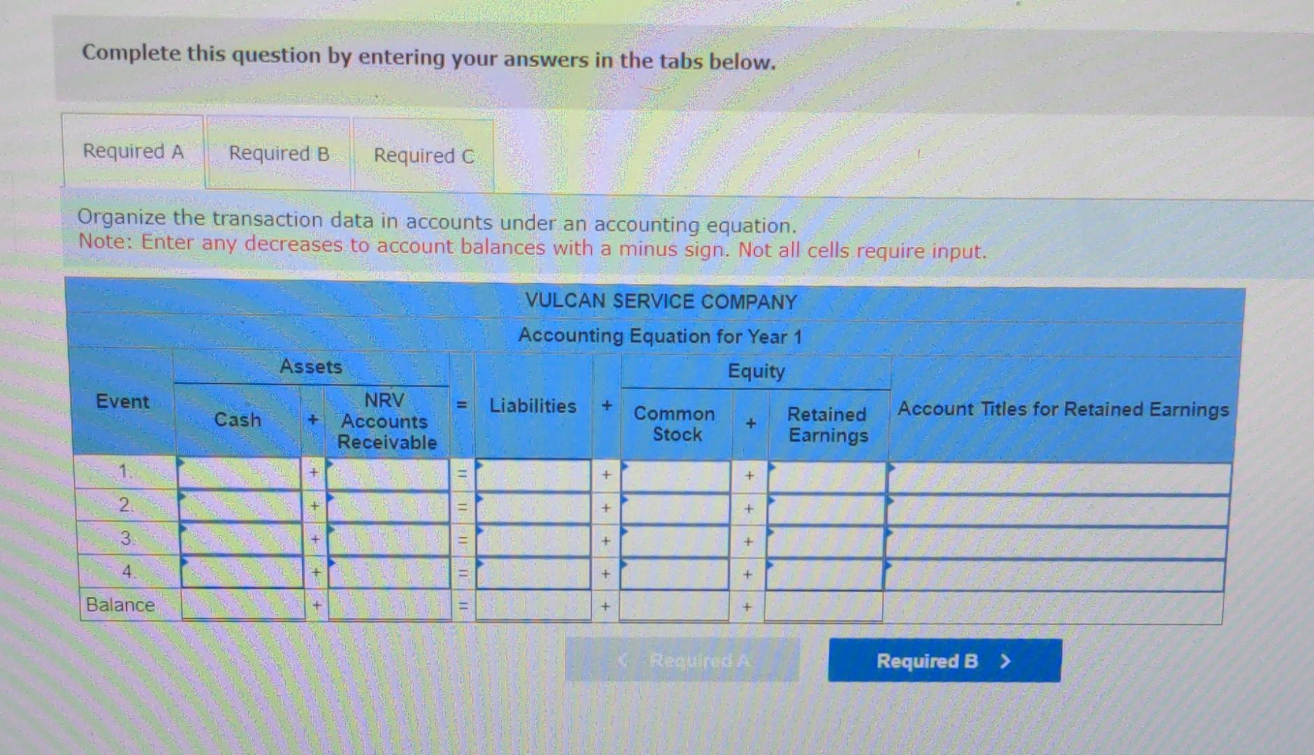 Solved Vulcan Service Company experienced the following | Chegg.com