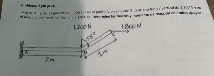 Solved "The structure in the figure is fixed at point A, has | Chegg.com