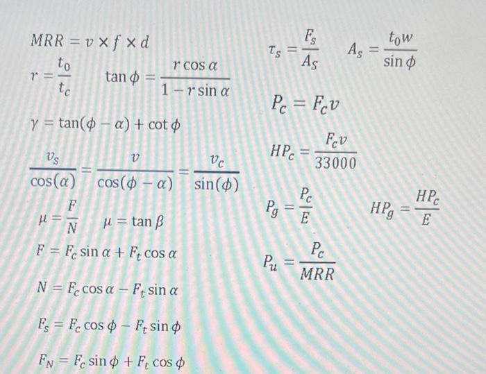Solved In orthogonal turning operation, the initial | Chegg.com