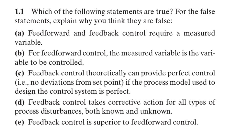 Solved 1.1 ﻿Which of the following statements are true? For | Chegg.com