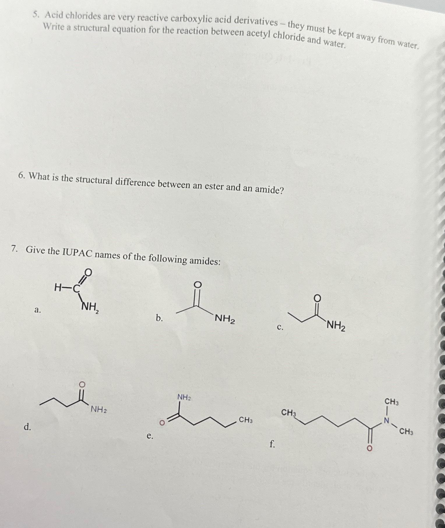 Solved Acid chlorides are very reactive carboxylic acid | Chegg.com