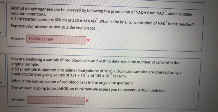 Solved Alcohol dehydrogenase can be assayed by following the | Chegg.com
