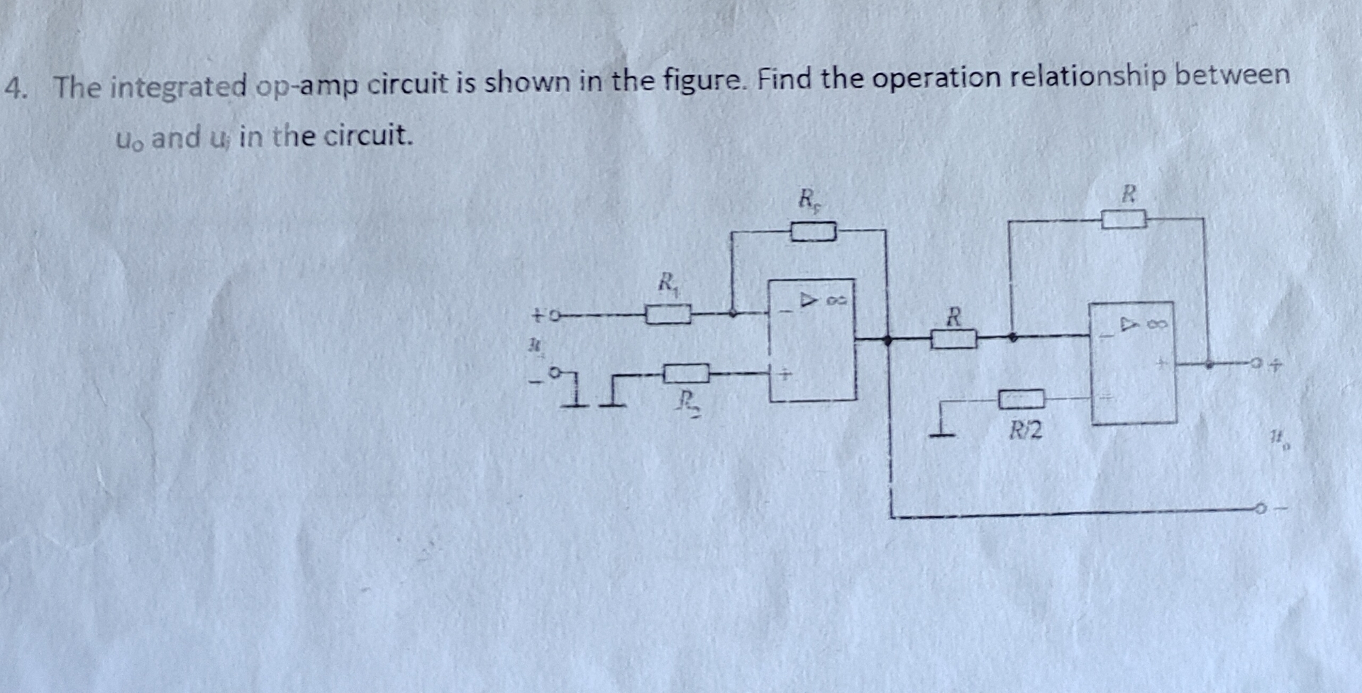 Solved The integrated op-amp circuit is shown in the figure. | Chegg.com