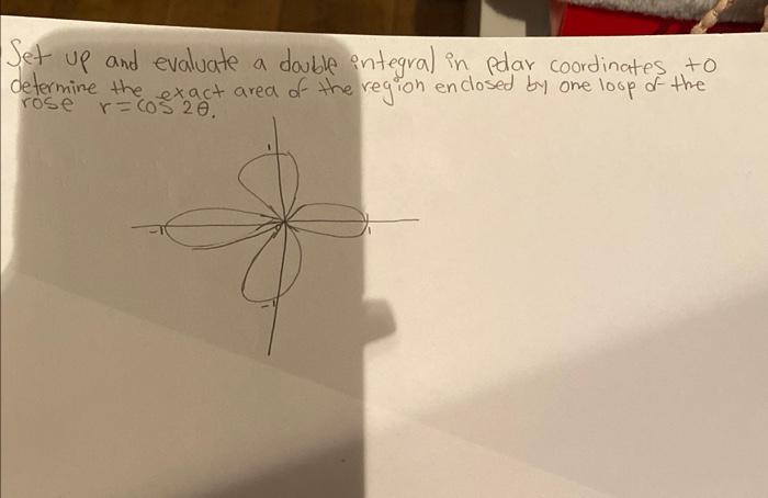 Solved Set up and evaluate a double integral in pdar | Chegg.com
