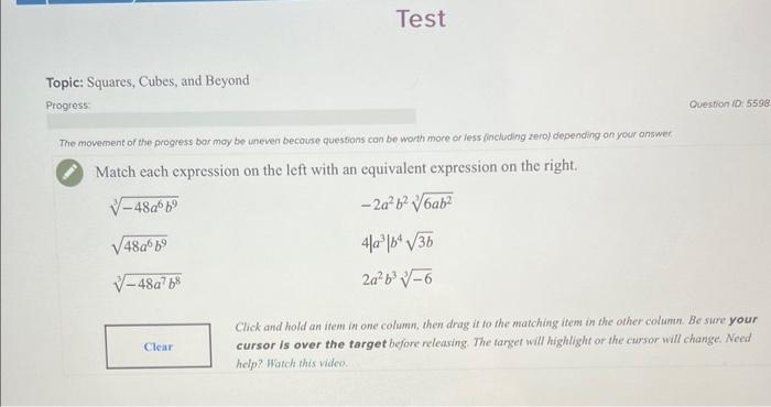 Solved Match each expression on the left with an equivalent | Chegg.com