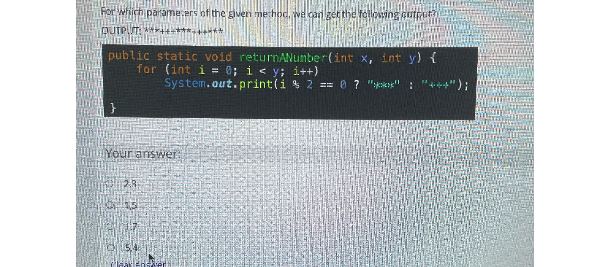 Solved For which parameters of the given method, we can get | Chegg.com