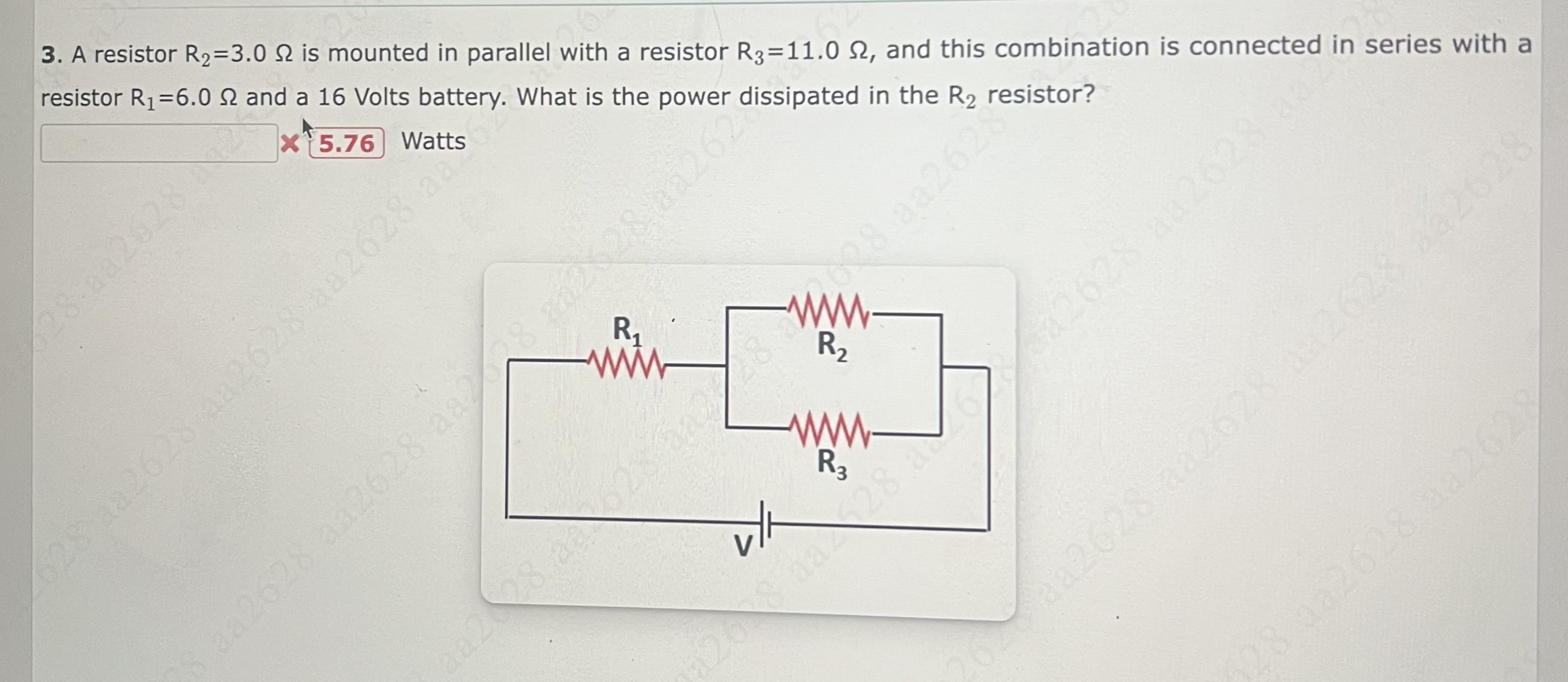 Solved A resistor R2=3.0Ω ﻿is mounted in parallel with a | Chegg.com