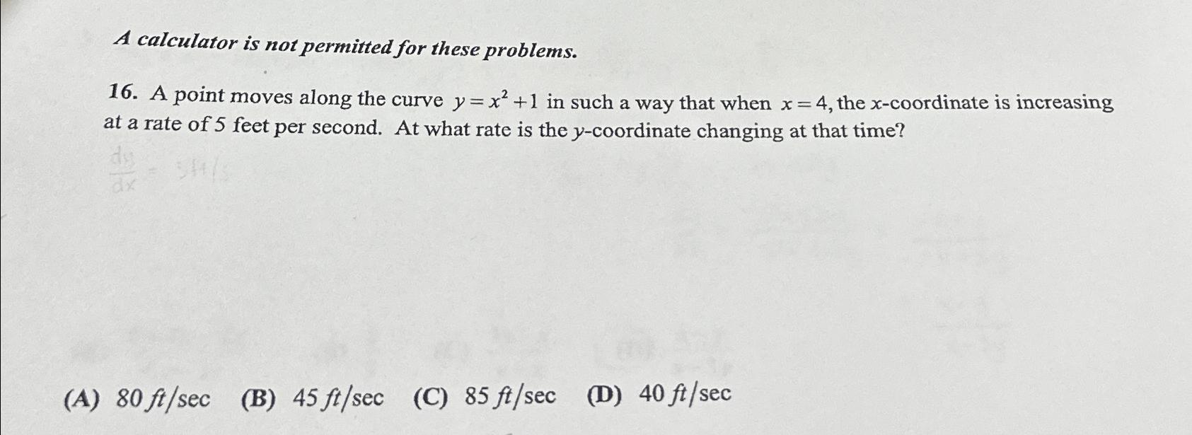 Solved A calculator is not permitted for these problems.16. | Chegg.com