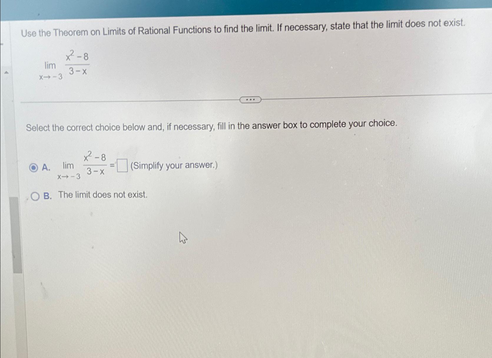 Solved Use the Theorem on Limits of Rational Functions to | Chegg.com