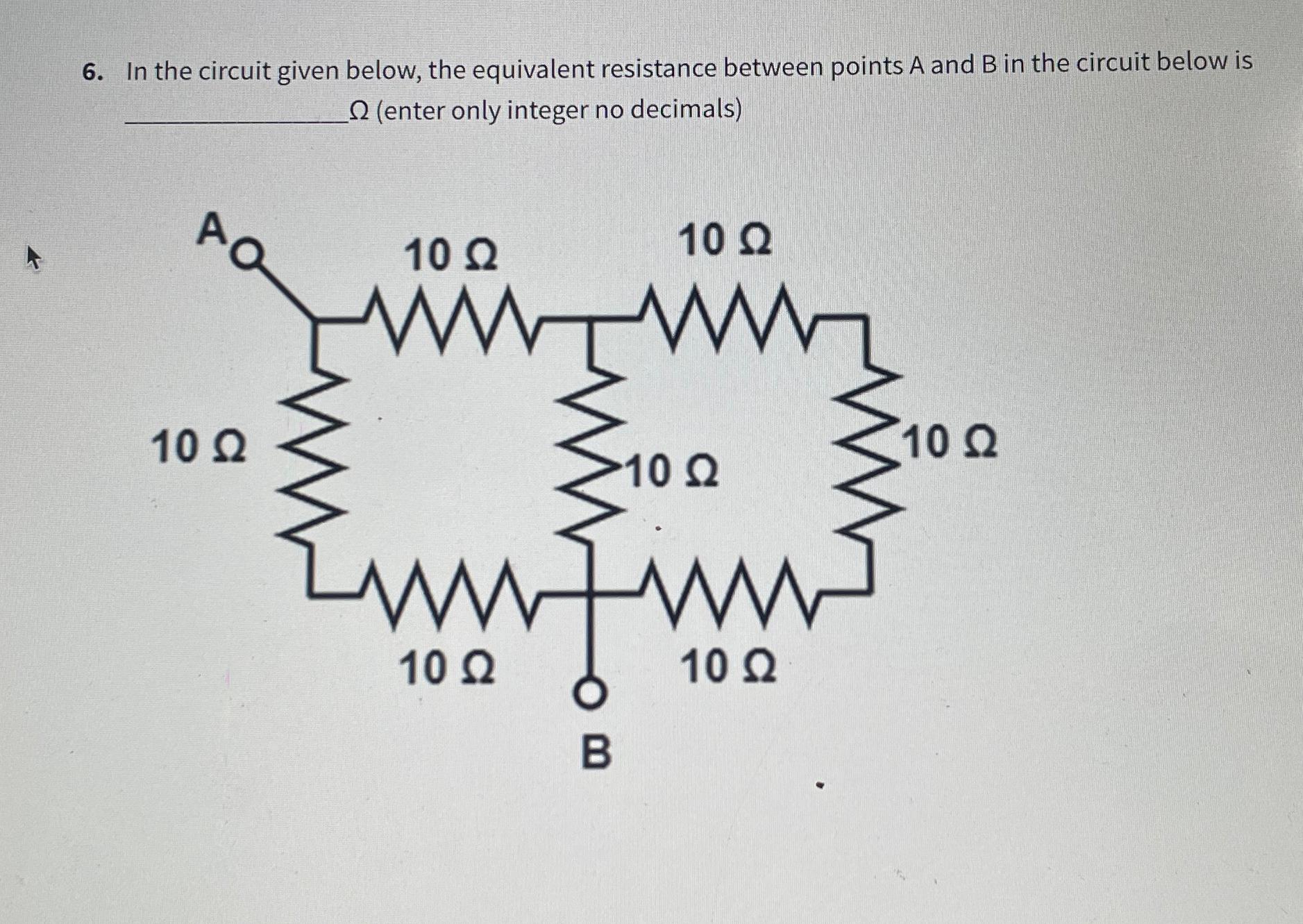 Solved In the circuit given below, the equivalent resistance | Chegg.com