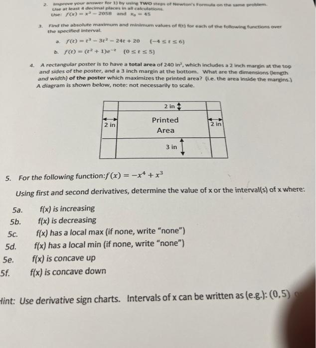 Solved 2. Improve vour answer for 1) by usine TWO steps of | Chegg.com