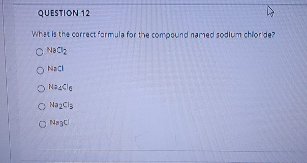 Solved QUESTION 12 What is the correct formula for the | Chegg.com